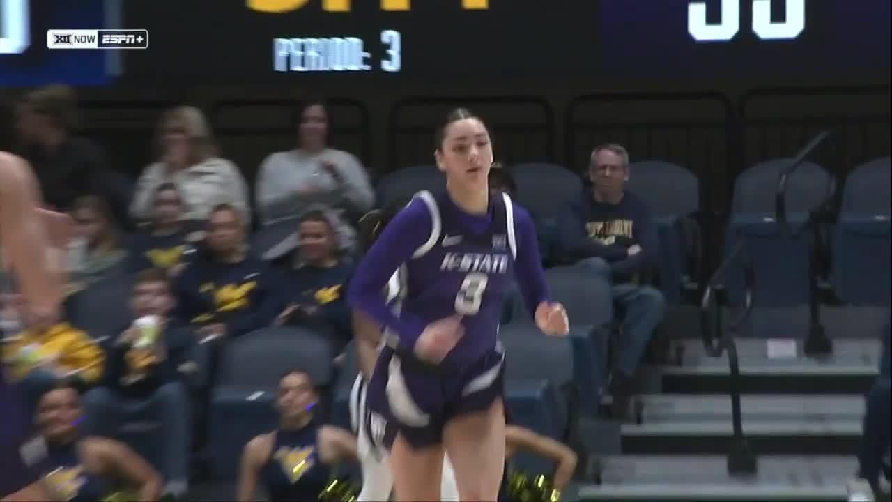 Jaelyn Glenn nails the triple vs. West Virginia Mountaineers - ESPN Video