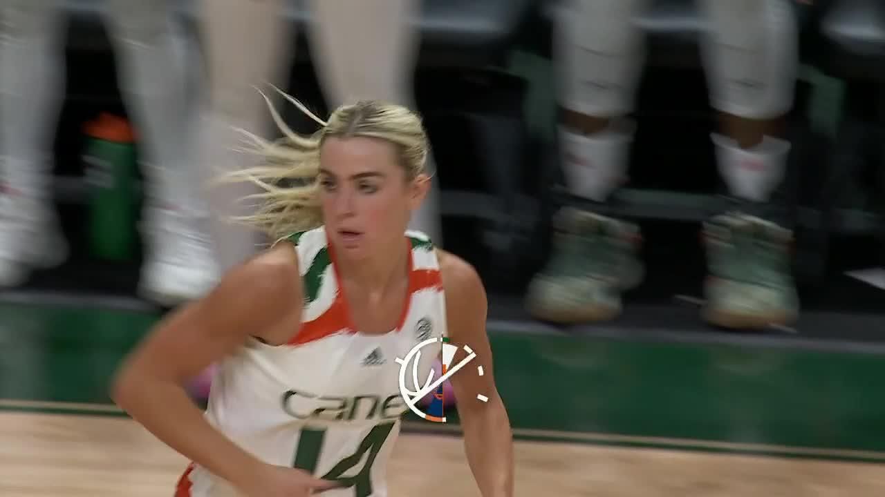 Haley Cavinder drills 3-point shot in from Miami Hurricanes vs. Virginia Cavaliers - ESPN Video