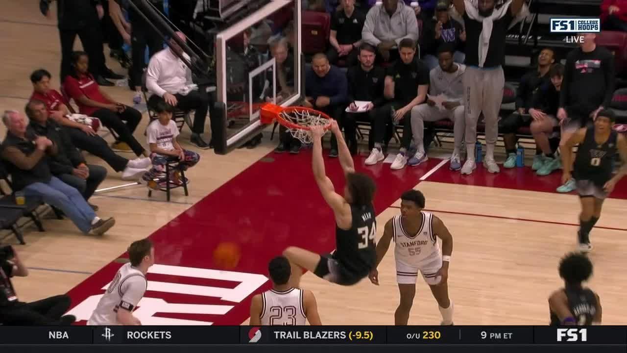 Braxton Meah hangs on rim after big slam - ESPN Video