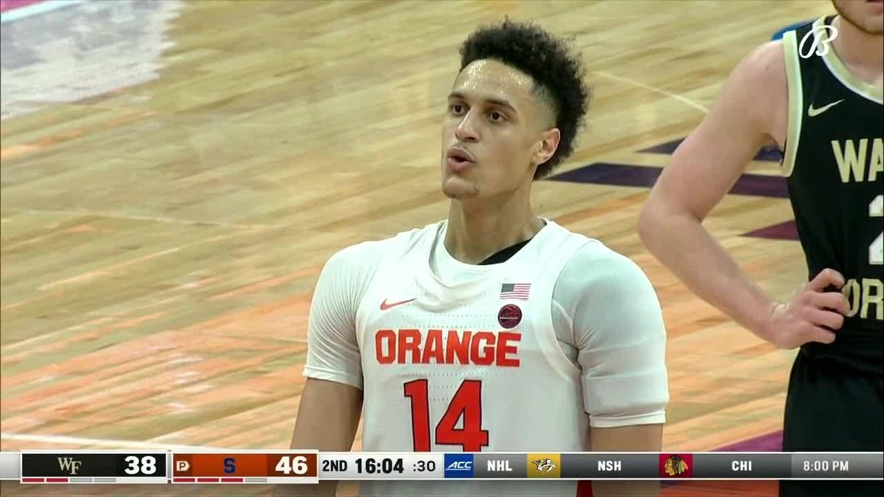 Jesse Edwards elevates for slam dunk vs. Wake Forest Demon Deacons ...