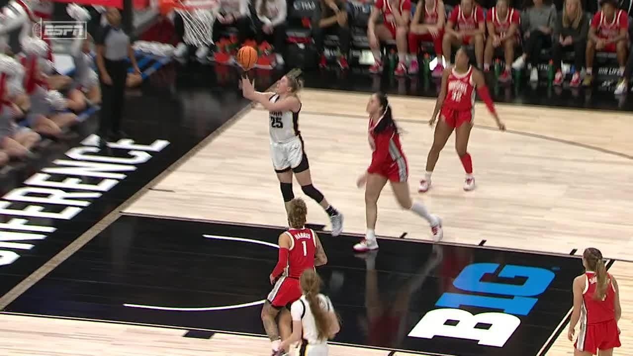 Monika Czinano caps off Iowa's 16-0 run with a wide-open layup - ESPN Video