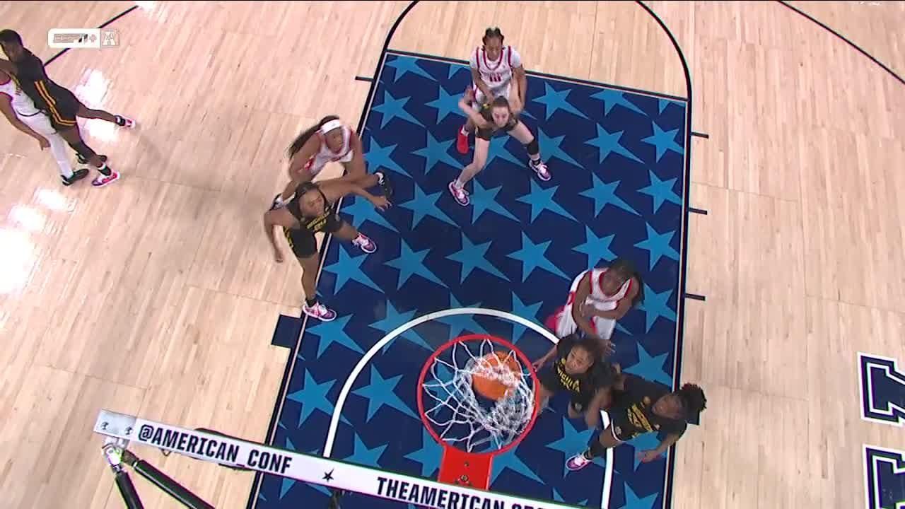 Tiara Young makes the nice bucket against the Wichita State Shockers ...