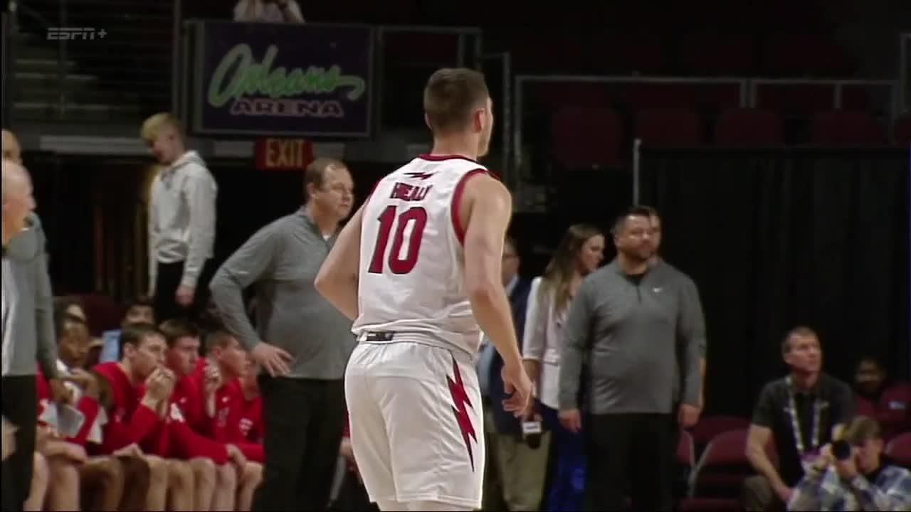 Cameron Healy nails the first-half buzzer-beater - ESPN Video