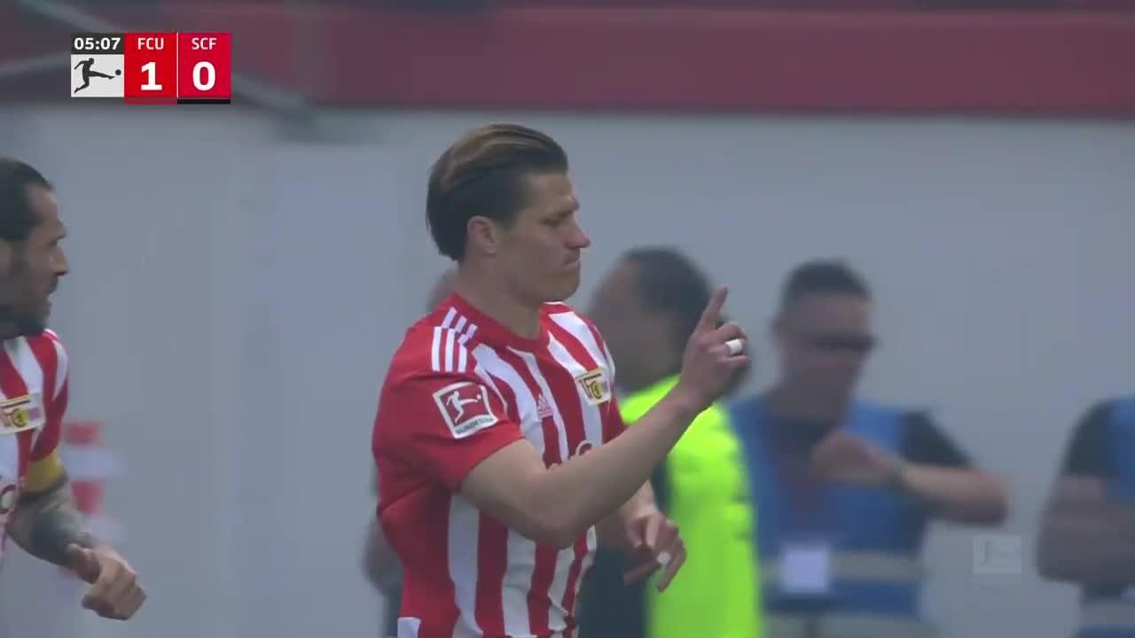 Kevin Behrens goal 5th minute FC Union Berlin 1-0 SC Freiburg - ESPN Video