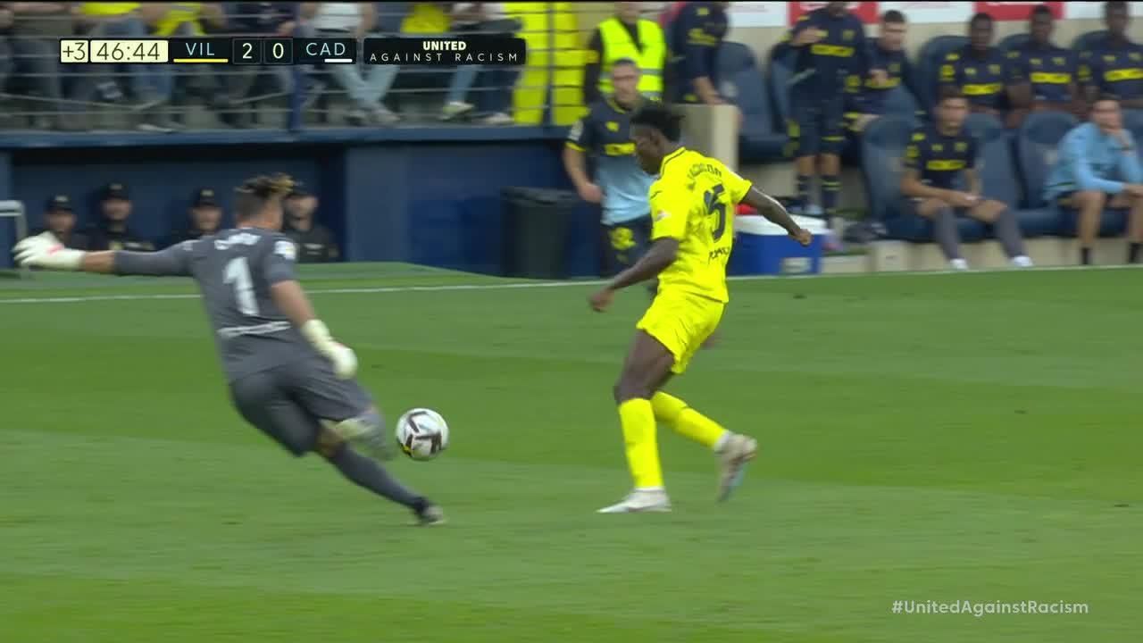 Nicolas Jackson goal 47th minute Villarreal 2-0 - ESPN Video
