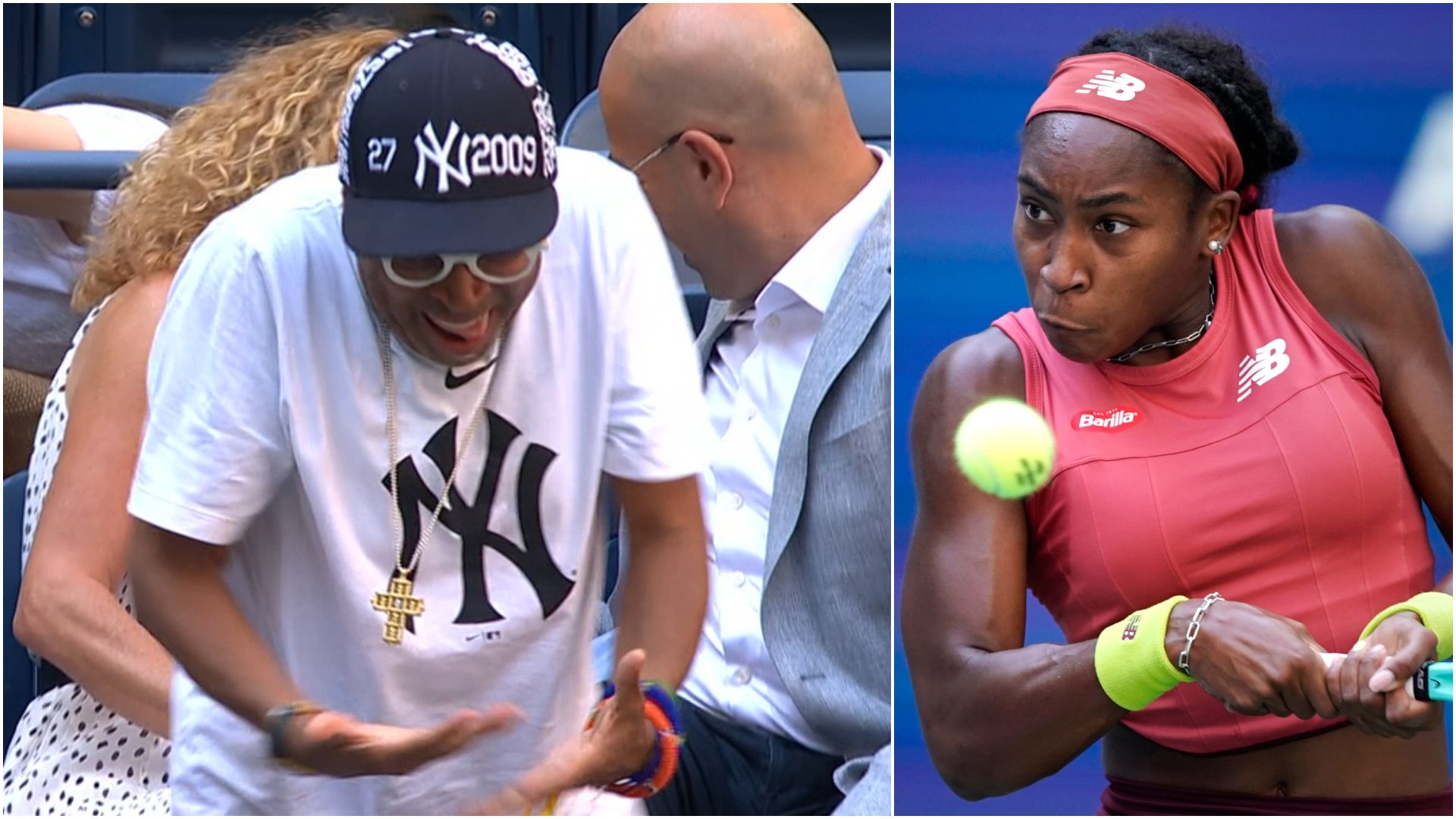 A Coco Gauff smash nearly hits Spike Lee - ESPN Video