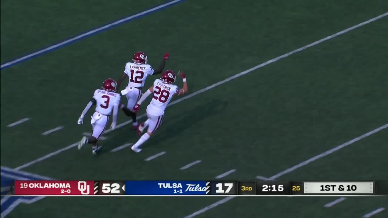 Key Lawrence makes timely INT vs. Tulsa - ESPN Video