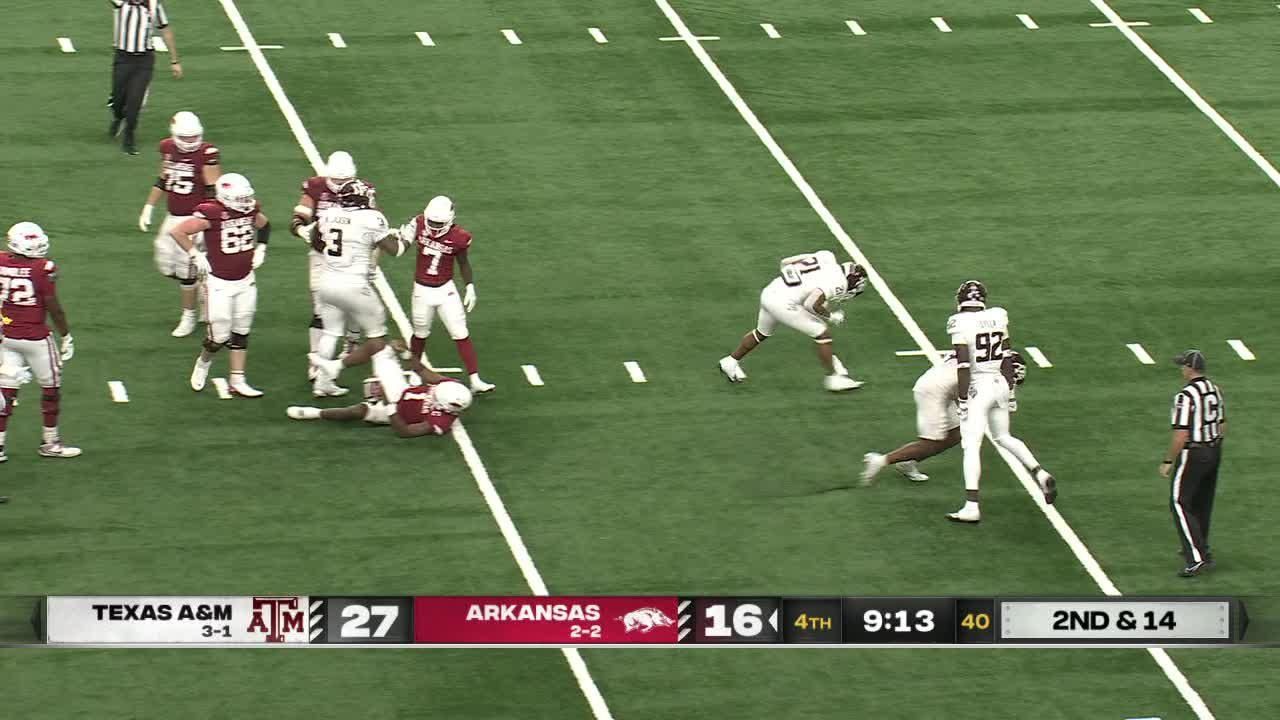 Texas A&M comes up with a big QB sack - ESPN Video