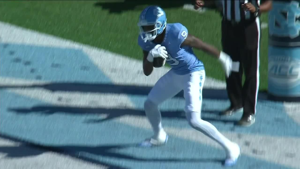Drake Maye airs it out for 10-yard touchdown pass - ESPN Video