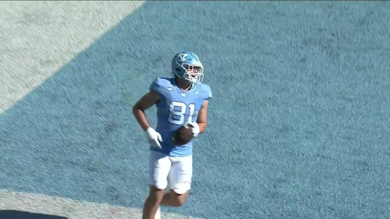 Drake Maye airs it out for 25-yard touchdown pass - ESPN Video