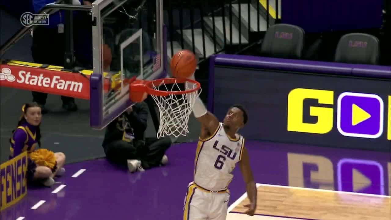 Jordan Wright gets the steal and dunk for LSU - ESPN Video