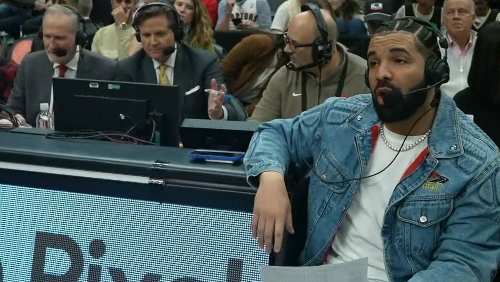 Drake takes over Raptors broadcast and provides some laughs - ESPN Video