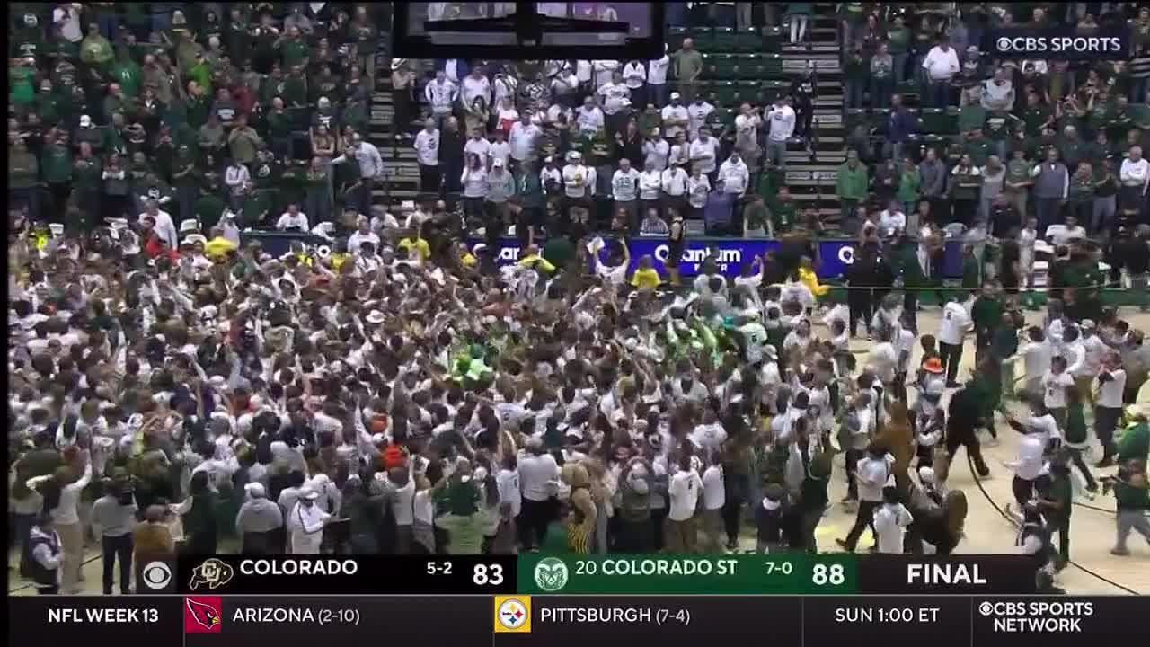 Colorado State fans storm court after rivalry win vs. Colorado - ESPN Video