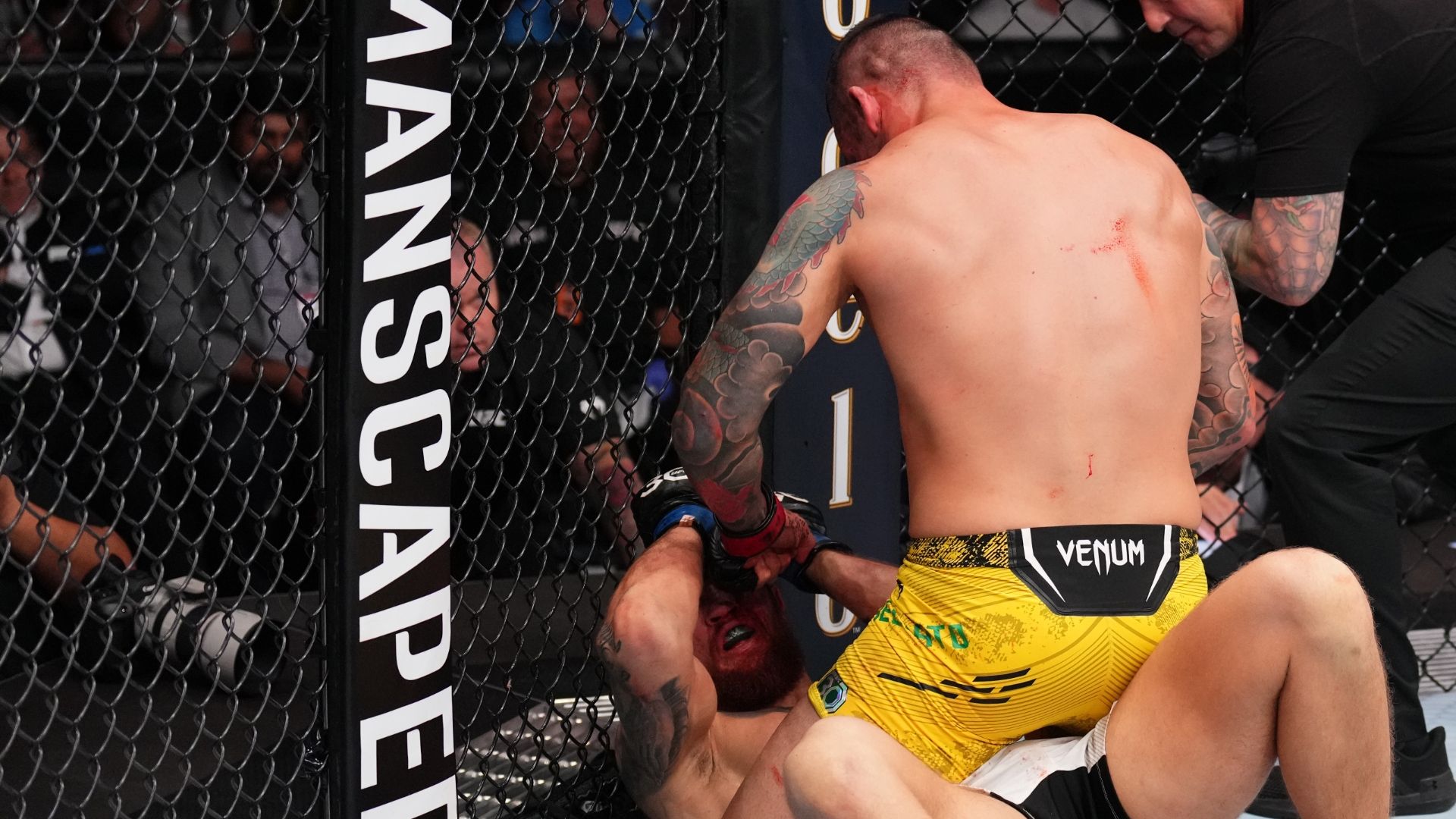 Rodolfo Bellato unleashes a flurry of fists on Ihor Potieria for a TKO ...