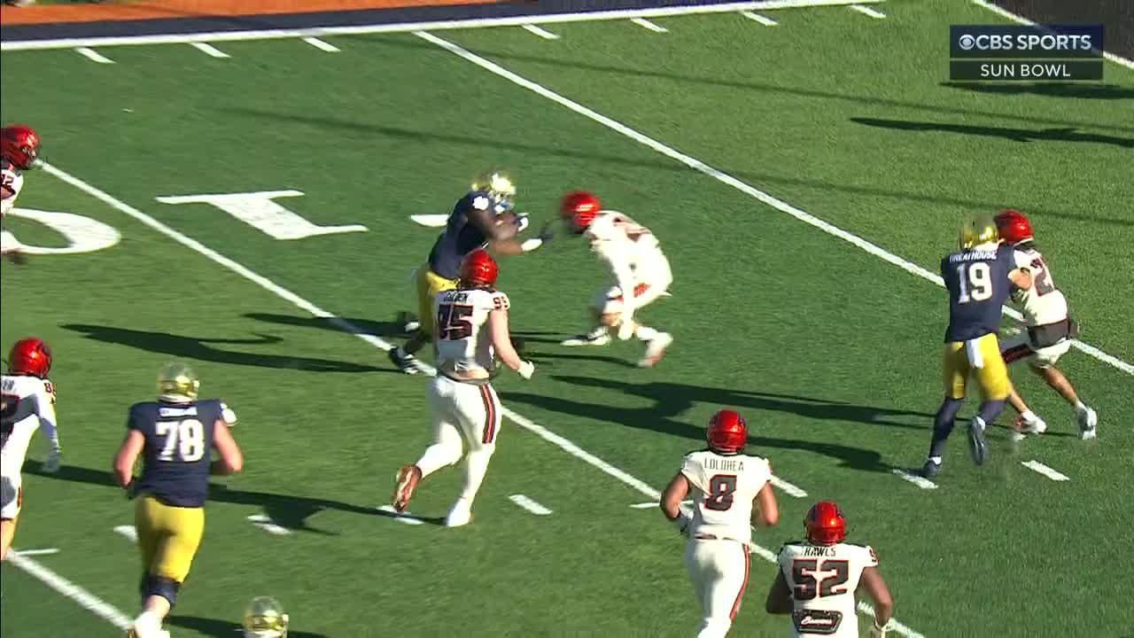 Steve Angeli connects with Jeremiyah Love for ND's 3rd passing TD - ESPN Video