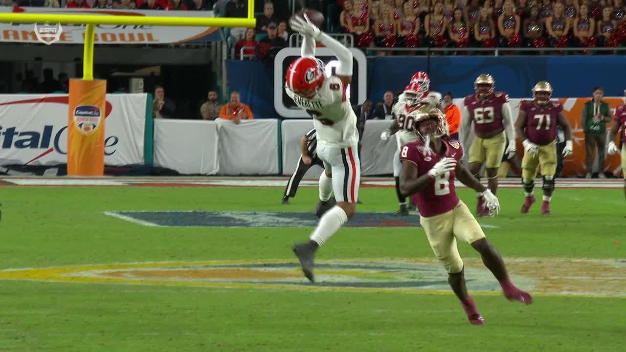 Daylen Everette makes a leaping grab for Georgia INT - ESPN Video