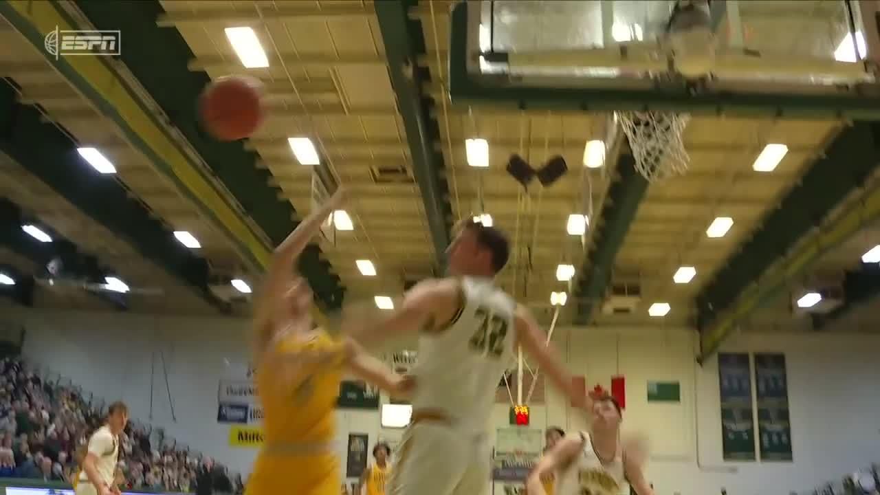 Nick Fiorillo with the massive block at the rim - ESPN Video