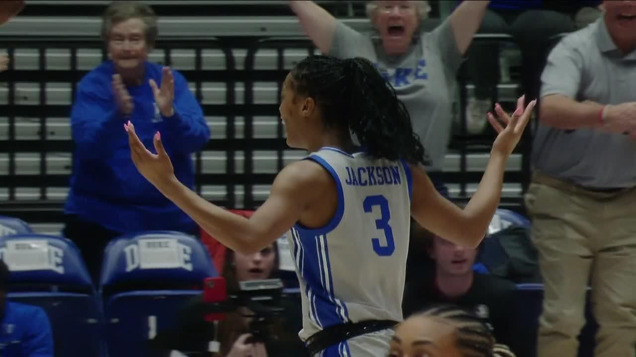 Duke's Ashlon Jackson beats buzzer with half-court heave - ESPN Video