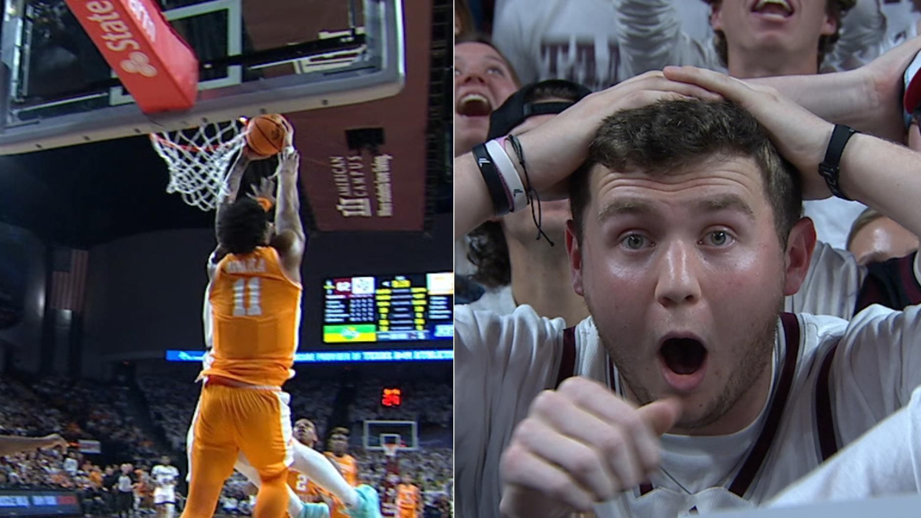 Texas A&M fans cannot believe Jace Carter's poster dunk - ESPN Video