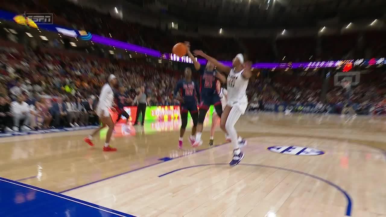 Angel Reese gets the block on the layup - ESPN Video