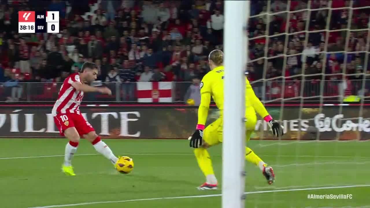 Adrián Embarba scores on the counter attack to give Almeria the lead ...