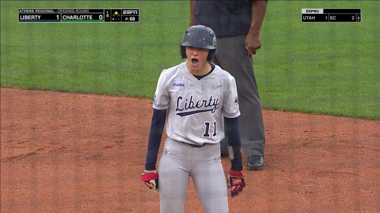 Brooke Roberts' double gives Liberty the early lead - ESPN Video
