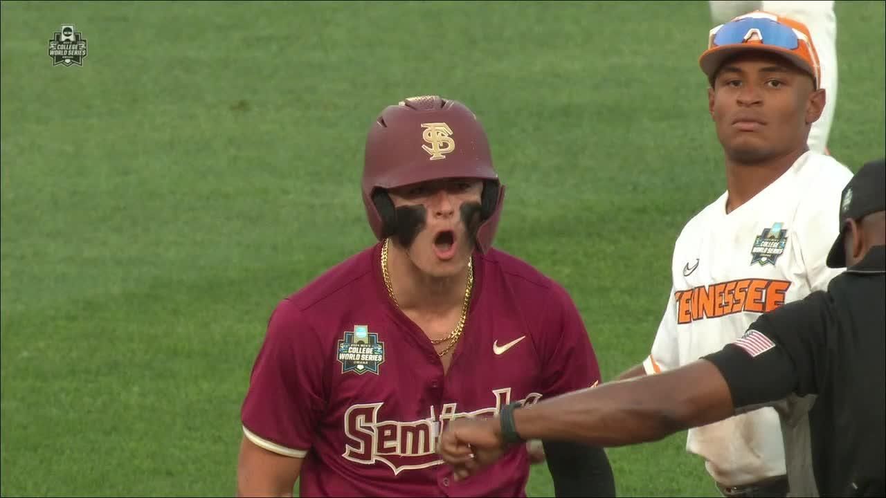 Marco Dinges fired up after 2-run RBI pads Seminoles' lead - ESPN Video