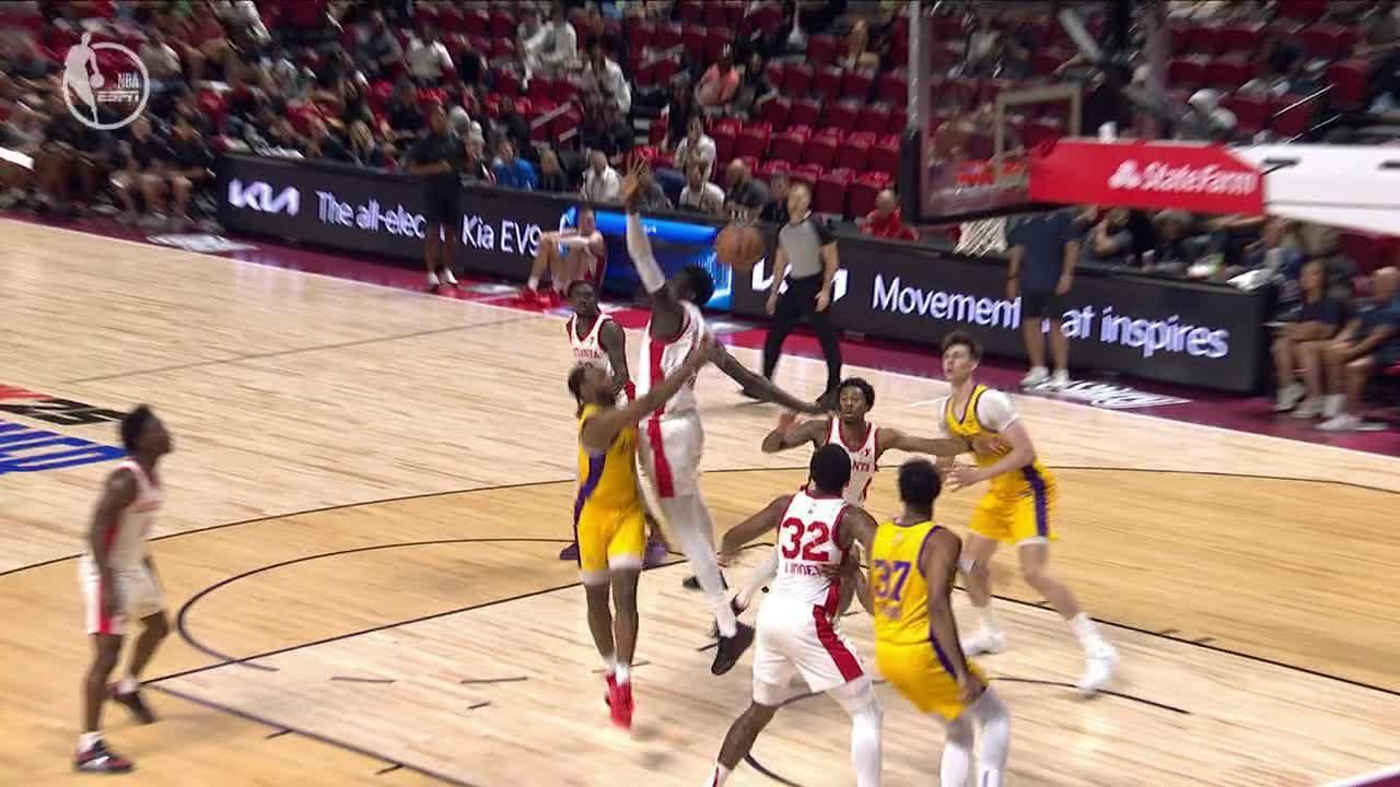 Bronny scores acrobatic finger roll - ESPN Video