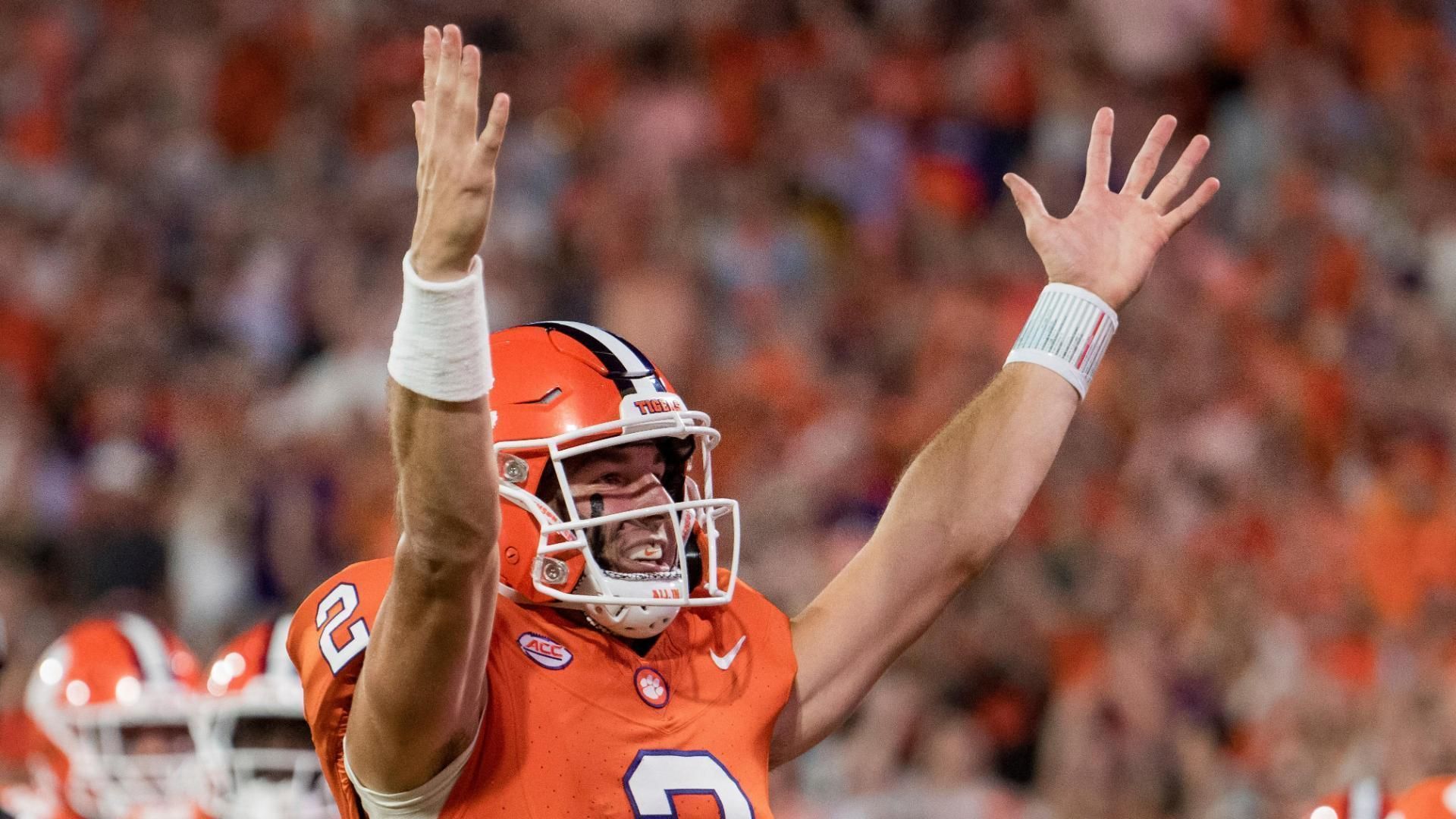 Cade Klubnik makes incredible Clemson TD pass to Bryant Wesco Jr ...
