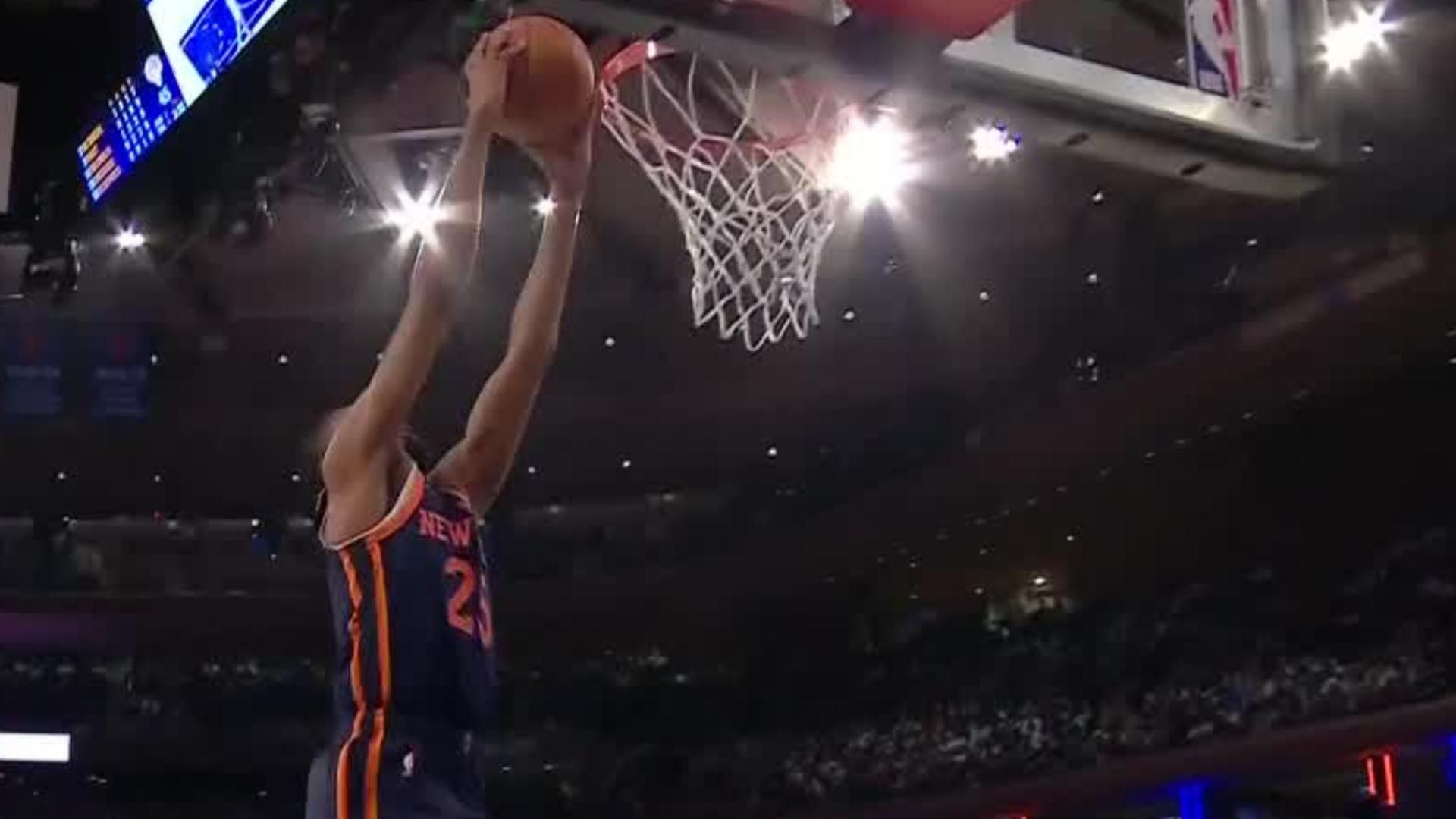 Bridges comes away with quick steal-and-slam for Knicks - ESPN Video
