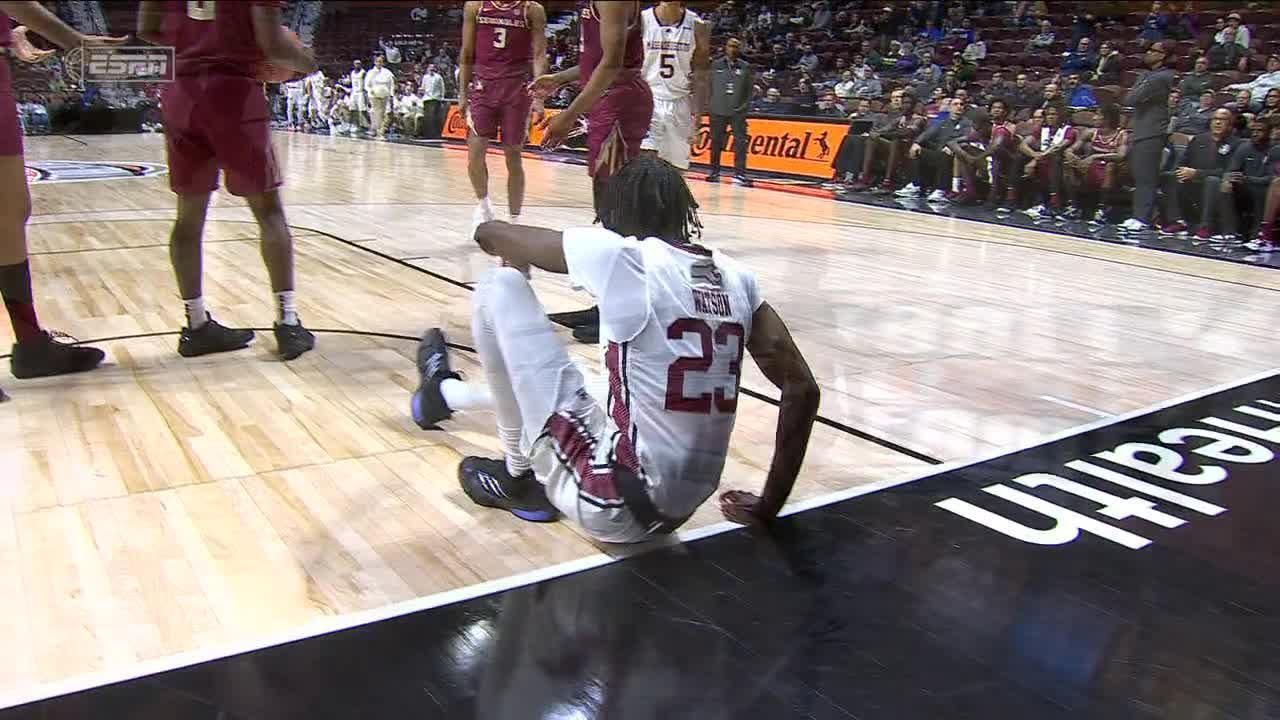Akil Watson somehow gets the and-1 to fall - ESPN Video