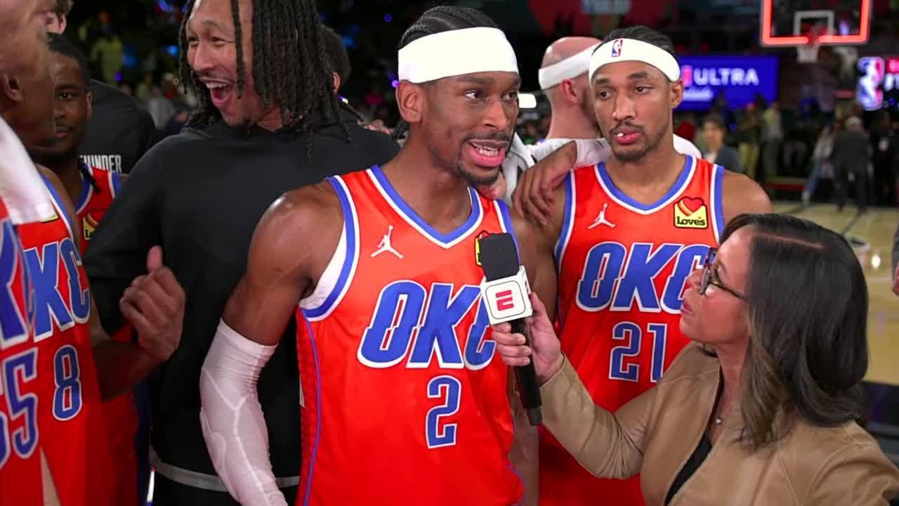 SGA jokingly tells teammates to 'shut up' during postgame interview ...