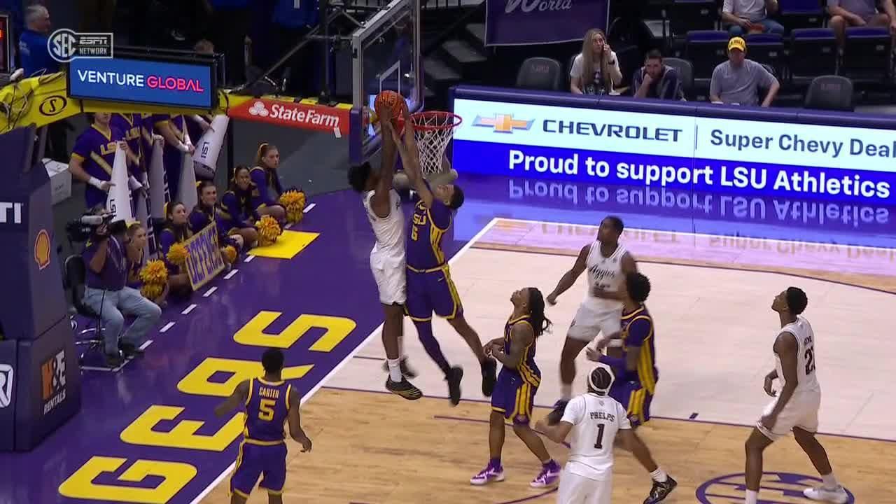 Robert Miller III gets up for a nasty block for LSU - ESPN Video
