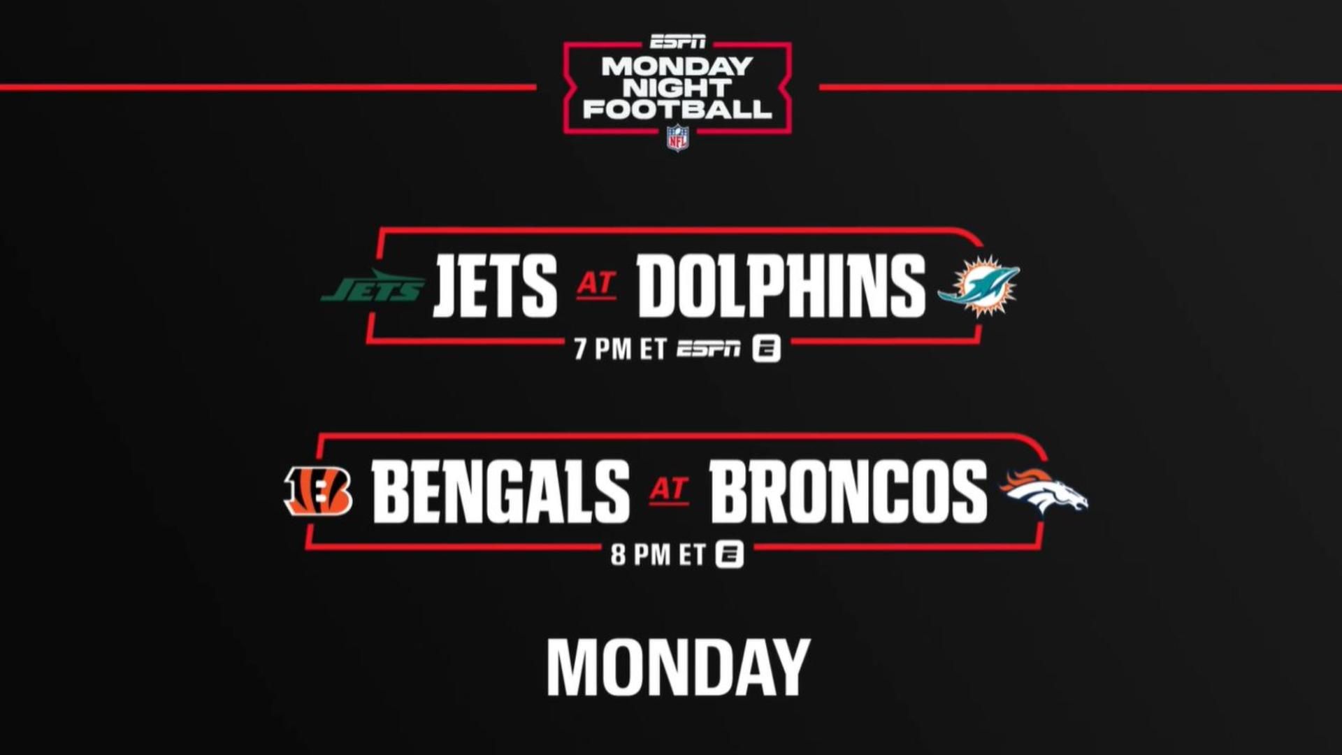 Jets vs. Dolphins, Bengals vs. Broncos: How to watch MNF on ESPN - ESPN