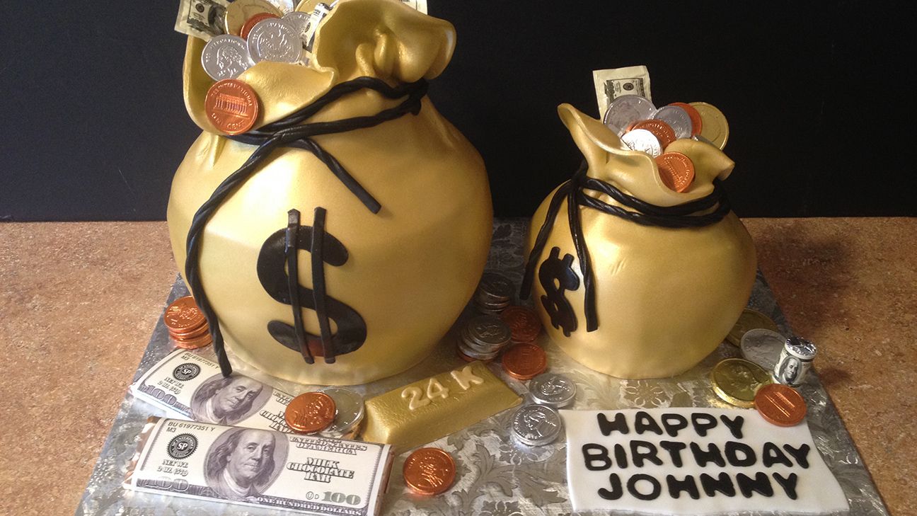 Johnny Manziel's elaborate "money" birthday cake - ESPN