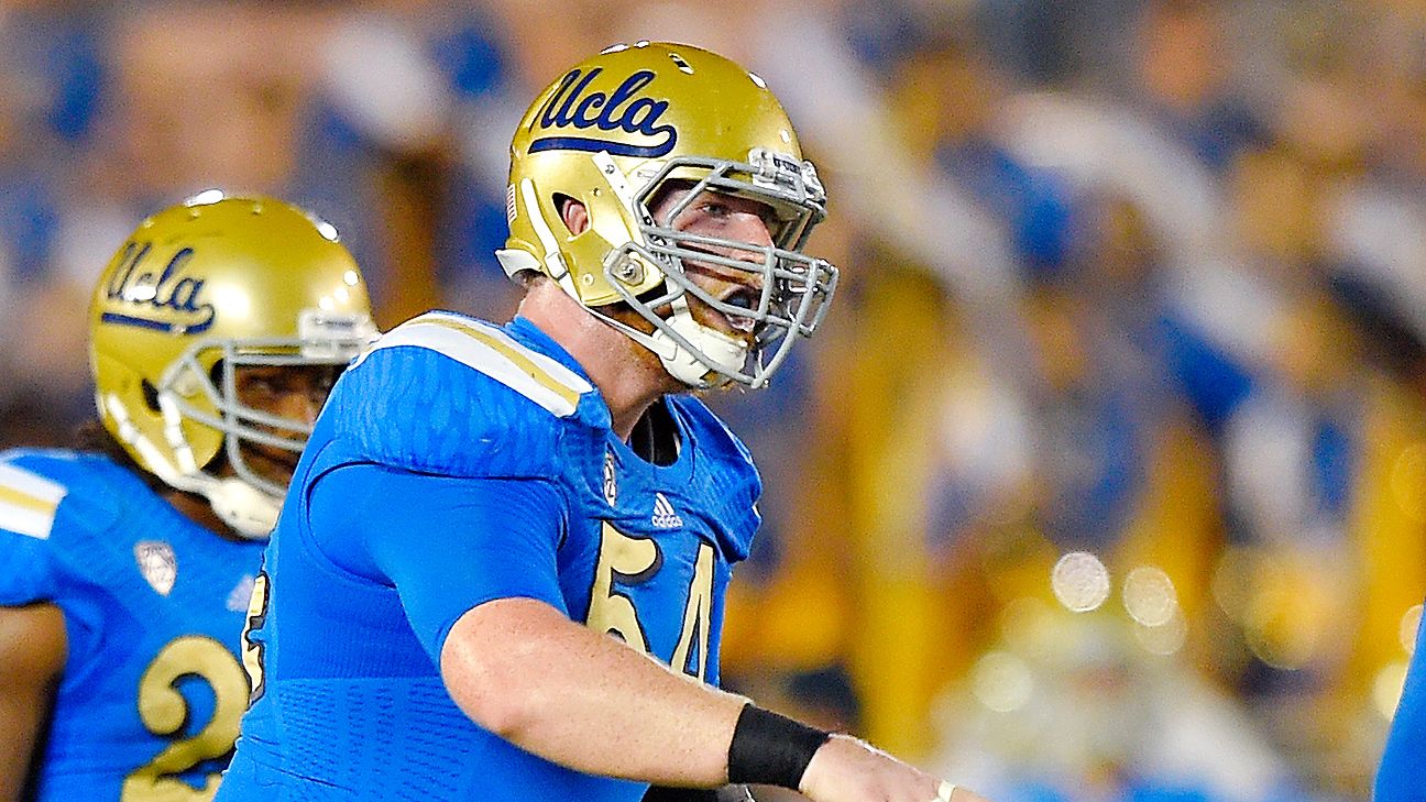 UCLA Bruins center Jake Brendel coaching up the offensive line - ESPN ...