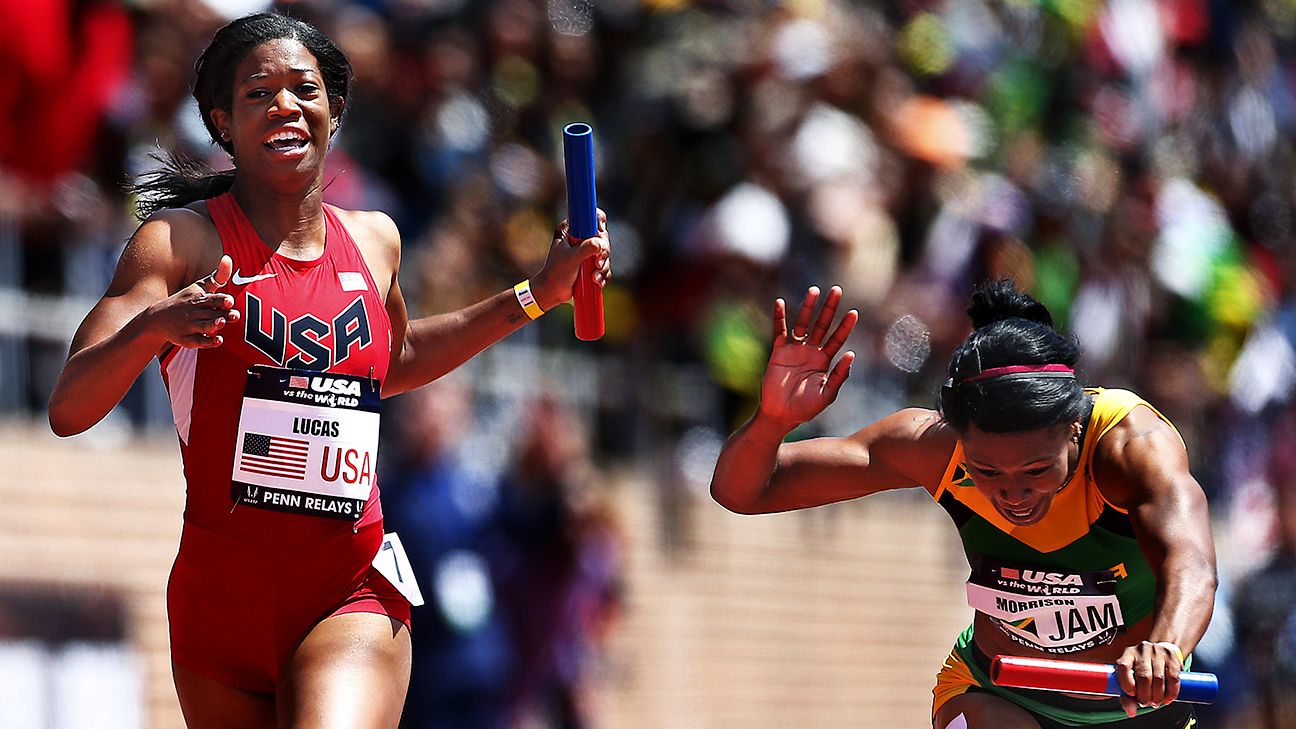 Porscha Lucas leads U.S. women in 800-meter relay at Penn Relays - ESPN