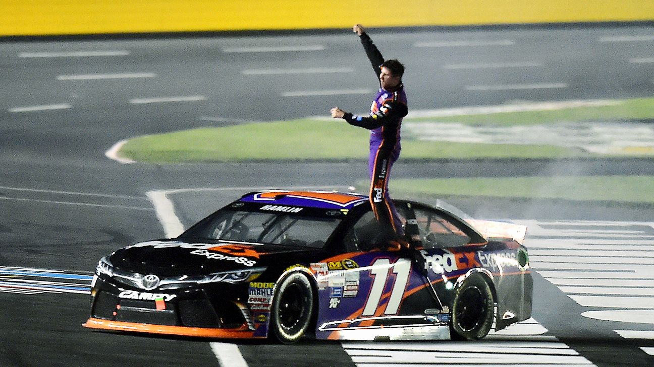 Emotional Denny Hamlin gets "biggest win" in All-Star race - ESPN