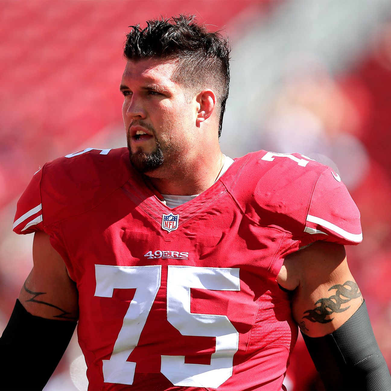 Alex Boone of San Francisco 49ers reports, may face move to right tackle