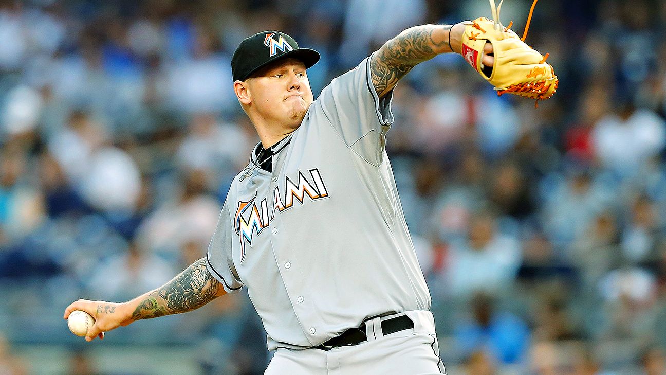 Mat Latos of Miami Marlins returns to Cincinnati but won't pitch in ...