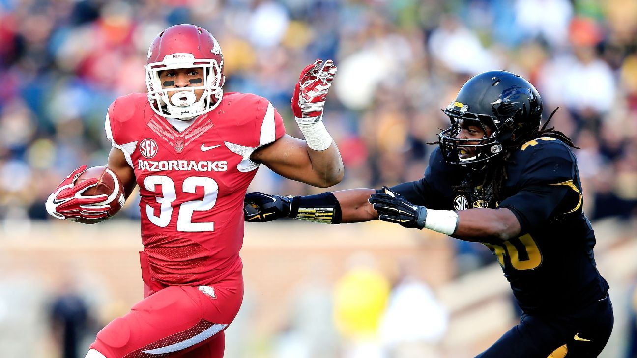 Arkansas running back Jonathan Williams smiling through rehab - ESPN ...
