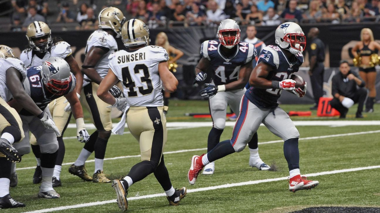 New England Patriots' RB snaps and Dion Lewis' charge for roster spot ...