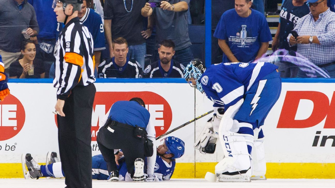 Erik Condra of Tampa Bay Lightning out after check of New York ...