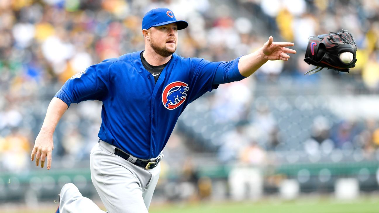 Jon Lester pulls off another odd throw to first base - ESPN