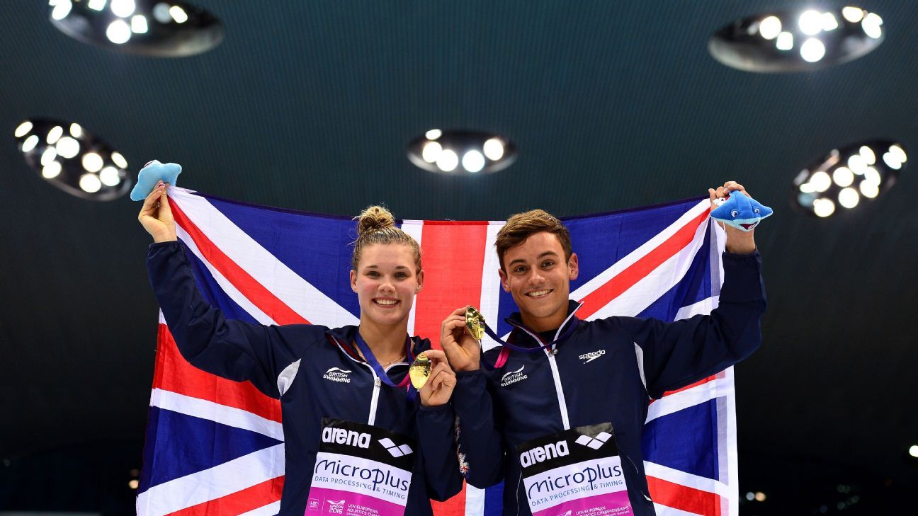 New pairing Tom Daley and Grace Reid strike European gold - ESPN