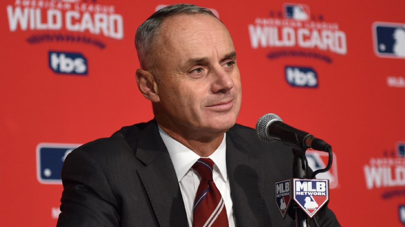 MLB commissioner Rob Manfred in favor of changing rules regarding ...