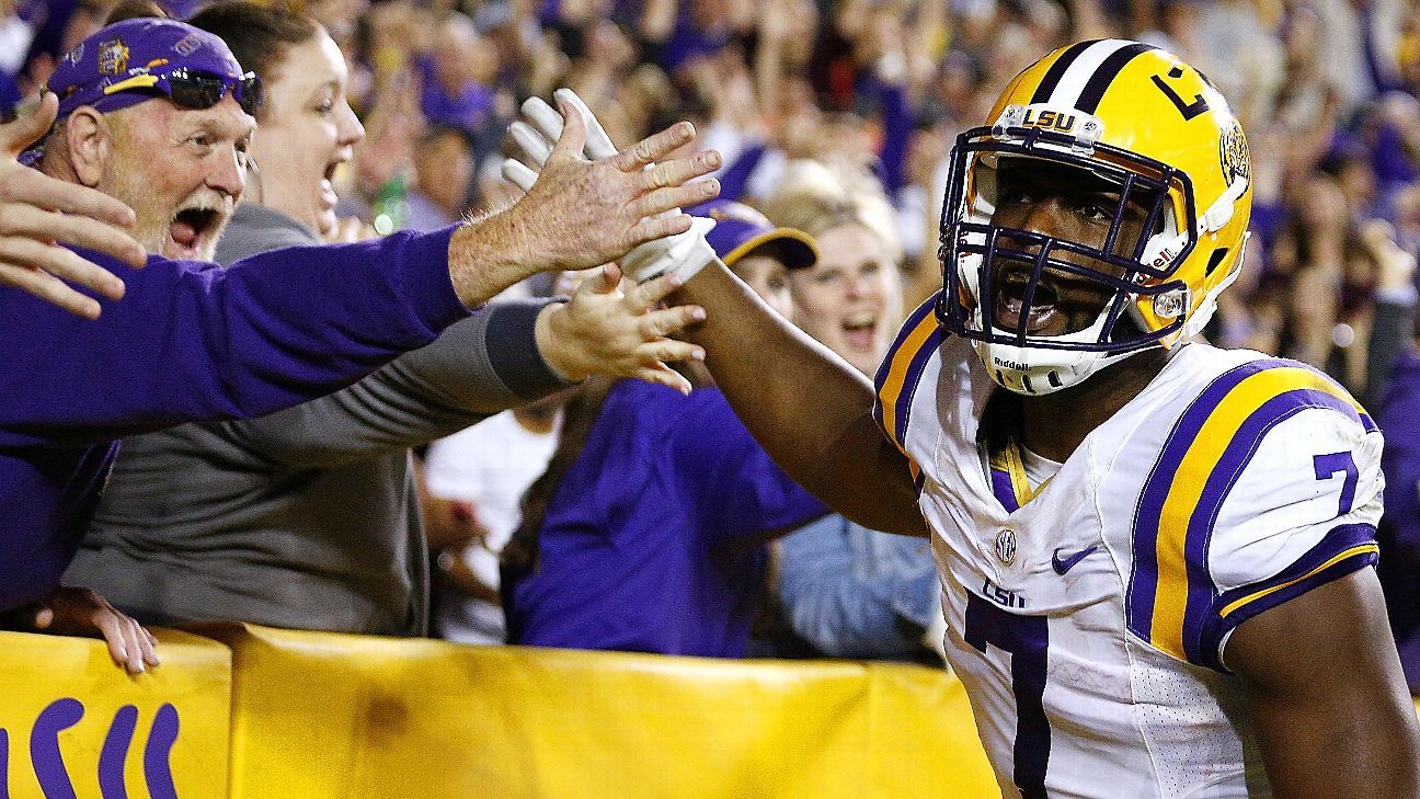 Flipping the field: LSU Tigers Leonard Fournette, Oklahoma Sooners ...
