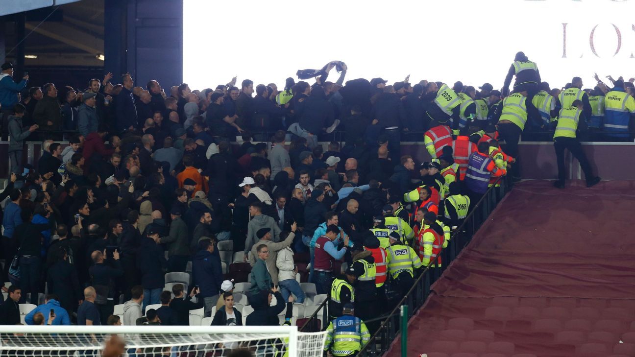 Two fans given banning orders for West Ham vs Chelsea crowd trouble - ESPN