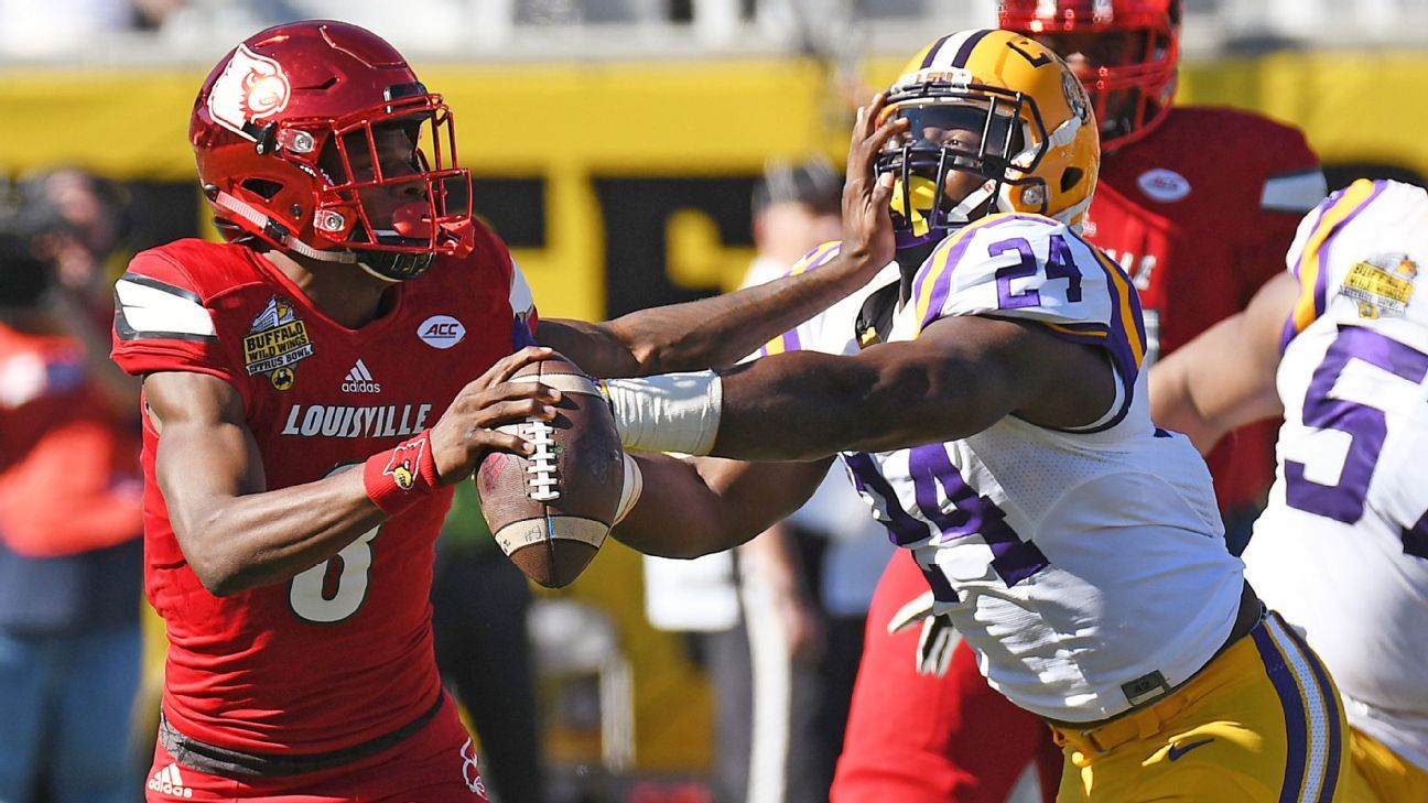 LSU defense shuts down Lamar Jackson, Louisville - ESPN - ACC Blog- ESPN