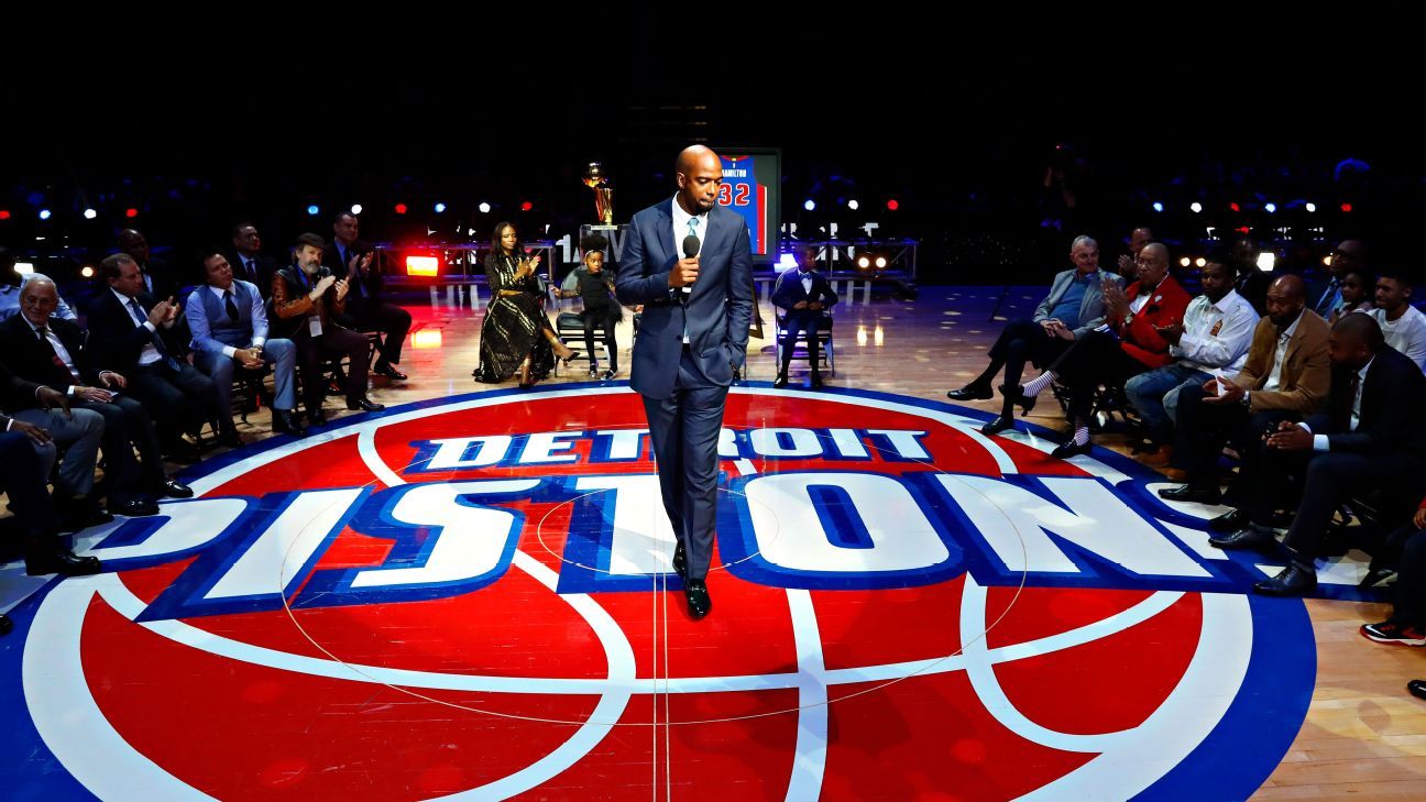 Pistons honor Richard Hamilton retiring his No. 32 jersey - ESPN
